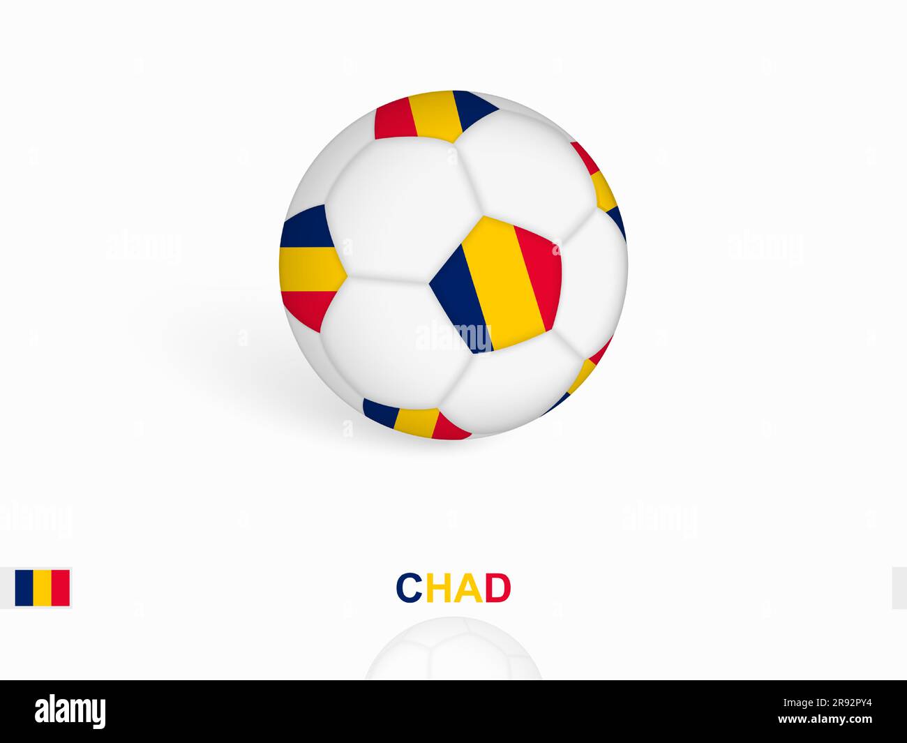 Soccer ball with the Chad flag, football sport equipment. Vector ...