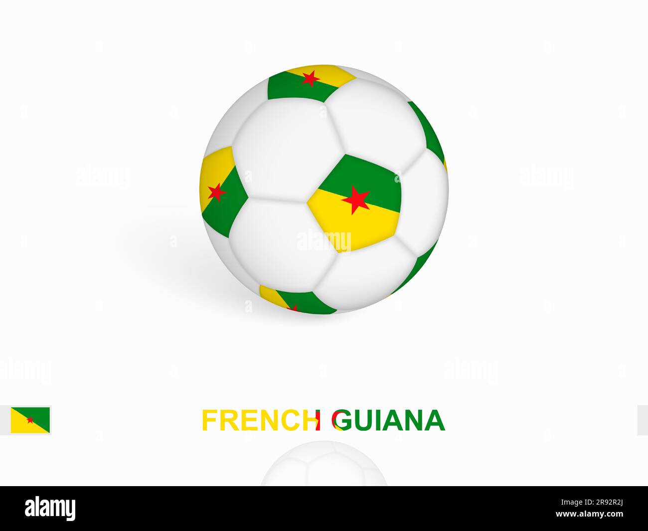 Soccer ball with the French Guiana flag, football sport equipment ...