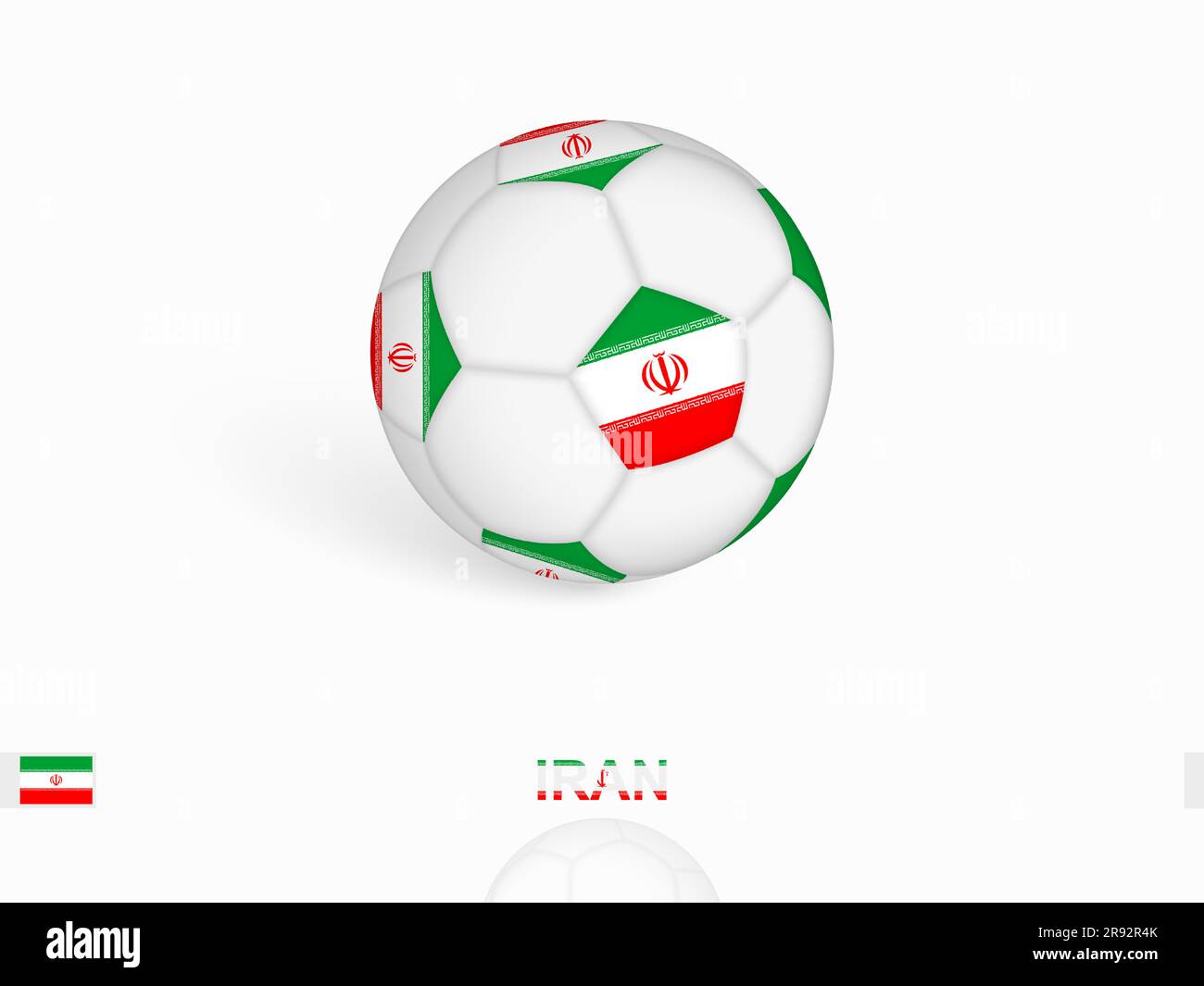 Soccer ball with the Iran flag, football sport equipment. Vector ...