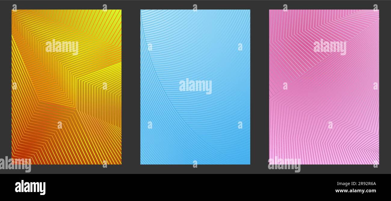 Colorful linear composition. A set of layouts for the design of banners ...