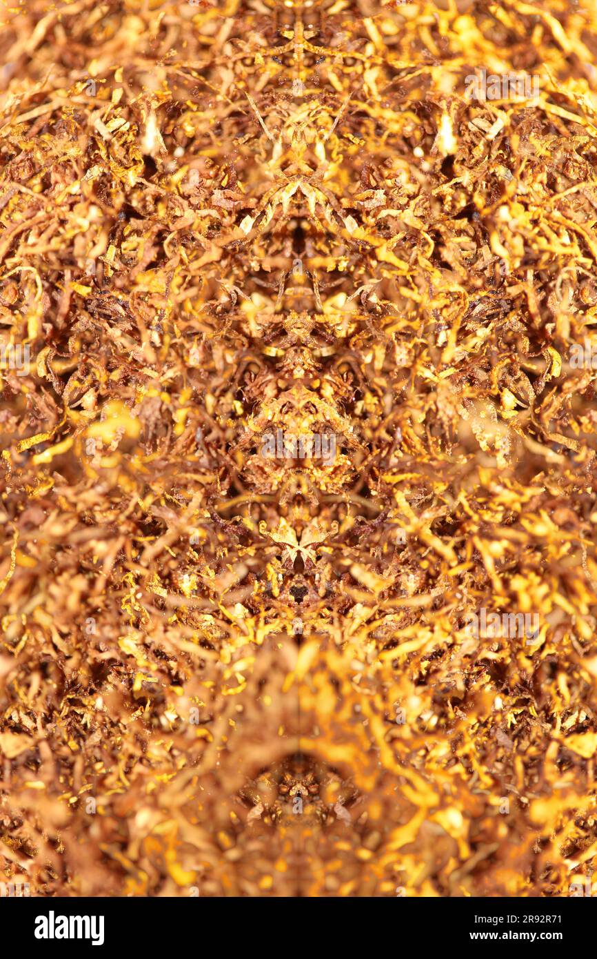 Double layer of brown rolling tobacco leaves lucky strike macro background stock photography ...