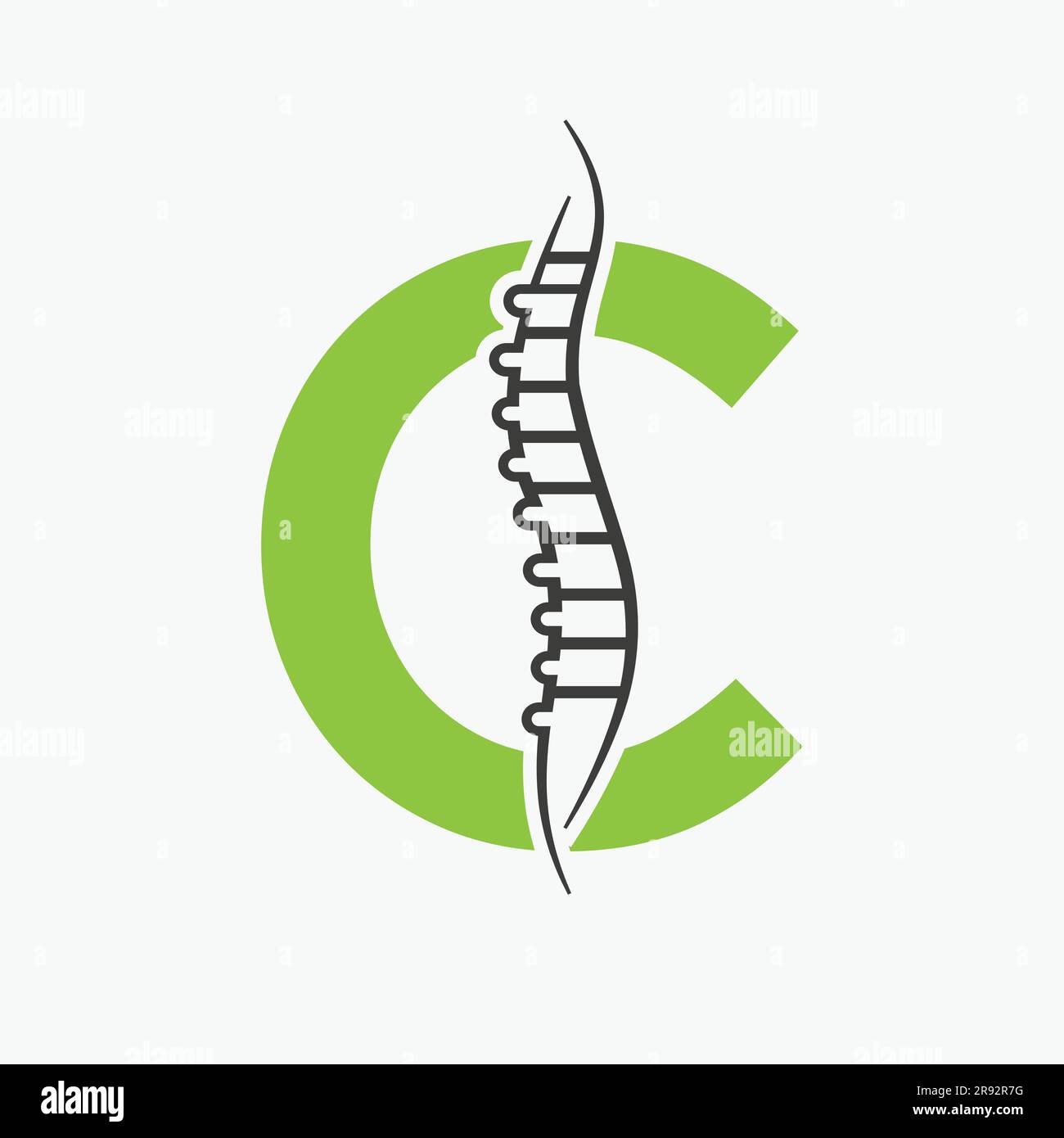 Letter C Orthopedic Health Bone Logo Design With Back Bone Icon. Bone ...