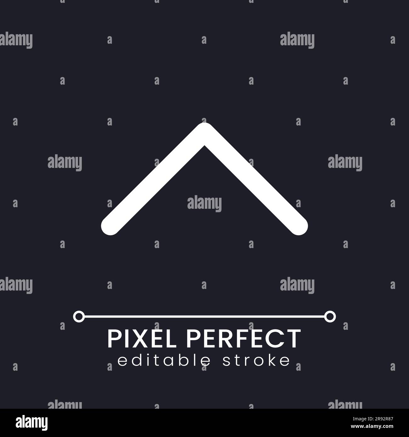 Scroll up pixel perfect white linear ui icon for dark theme Stock ...