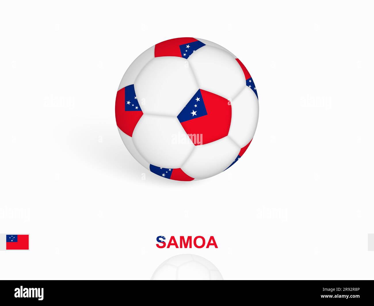 Soccer ball with the Samoa flag, football sport equipment. Vector ...