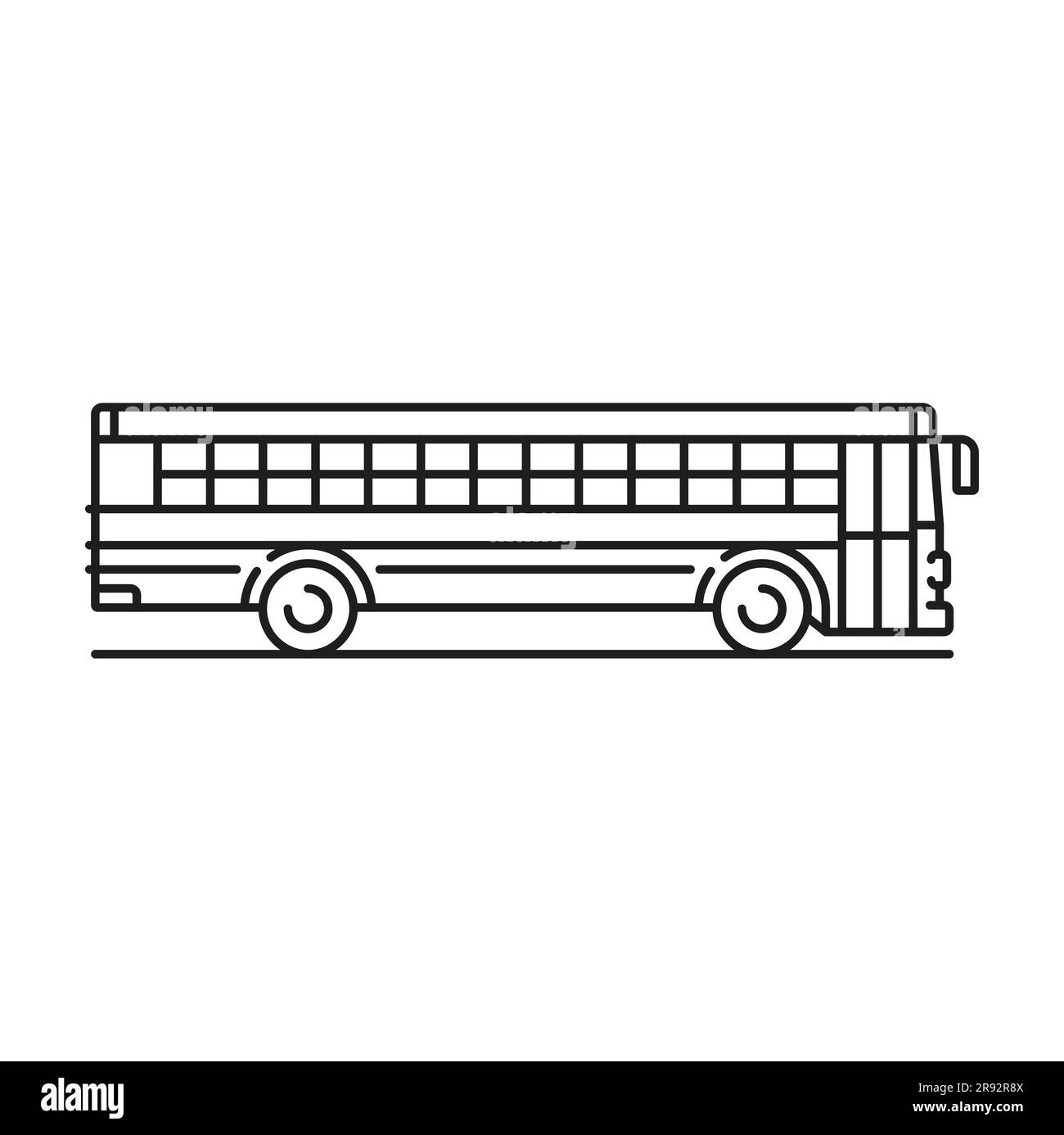 Passenger bus, speed delivery auto-bus thin line icon. Vector tourists ...