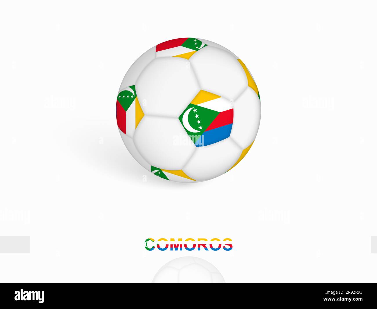 Soccer ball with the Comoros flag, football sport equipment. Vector ...