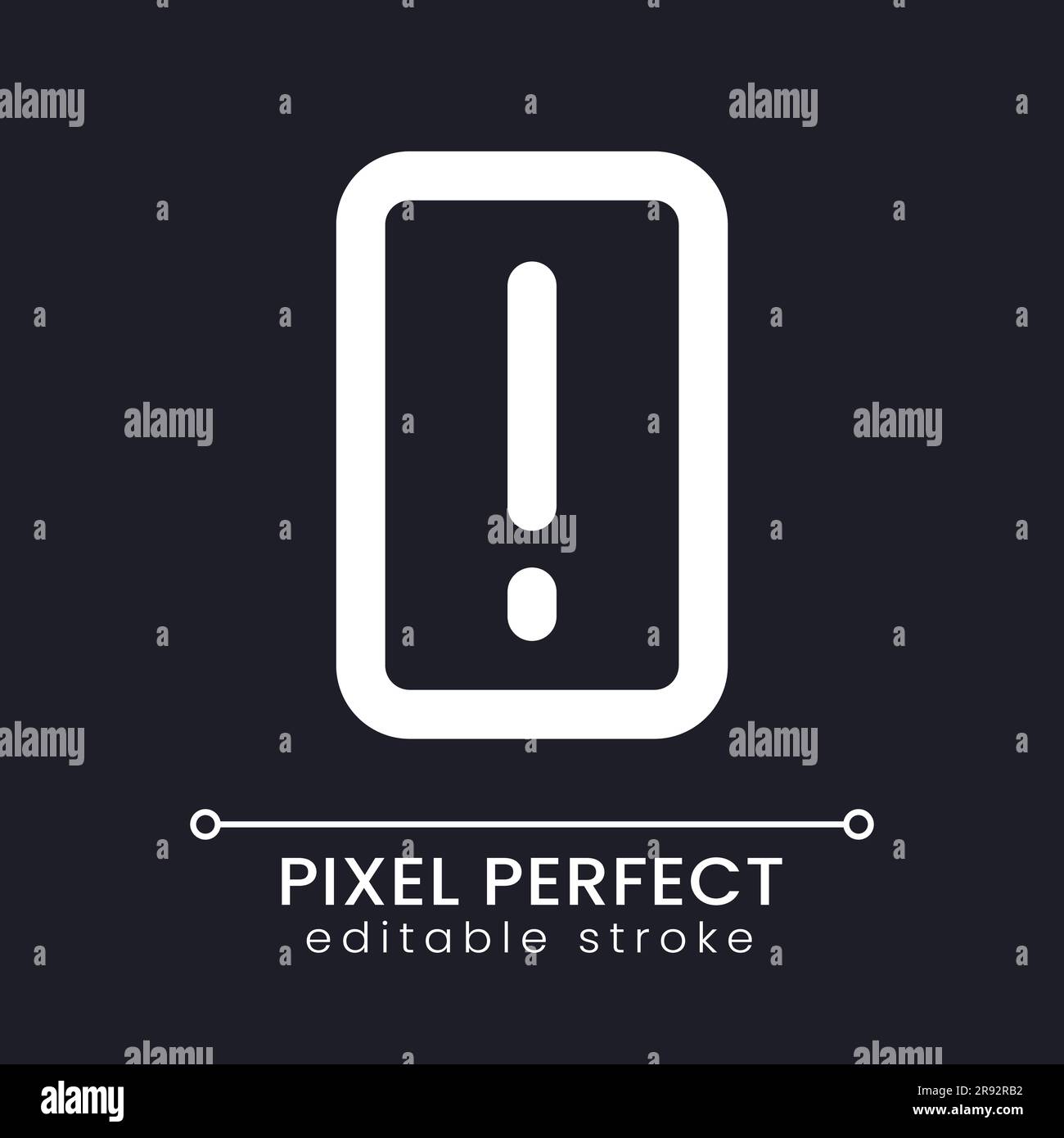 Exclamation mark pixel perfect white linear ui icon for dark theme Stock Vector Image & Art - Alamy