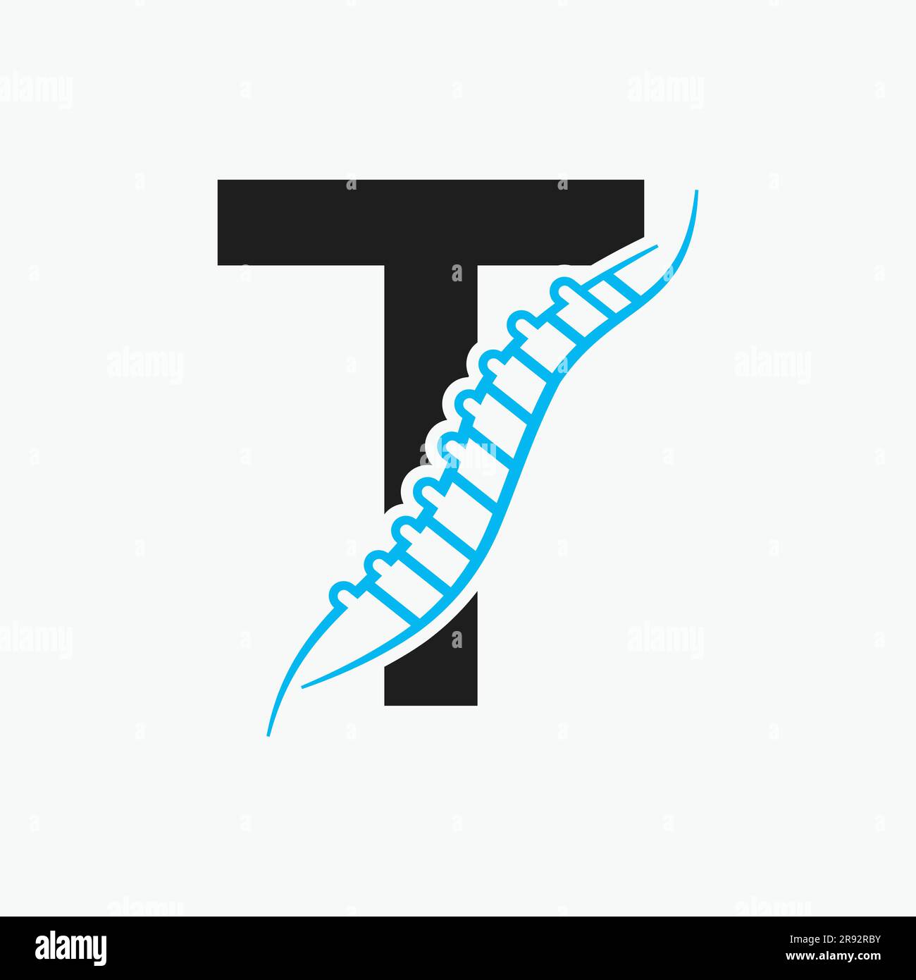 Letter T Orthopedic Health Bone Logo Design With Back Bone Icon. Bone ...