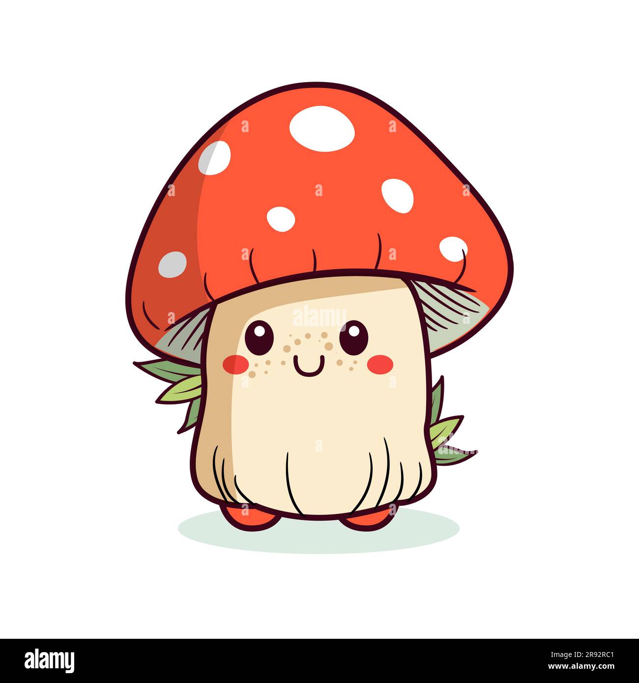 Cute cartoon mushroom illustration for kids. Vector Stock Vector Image ...
