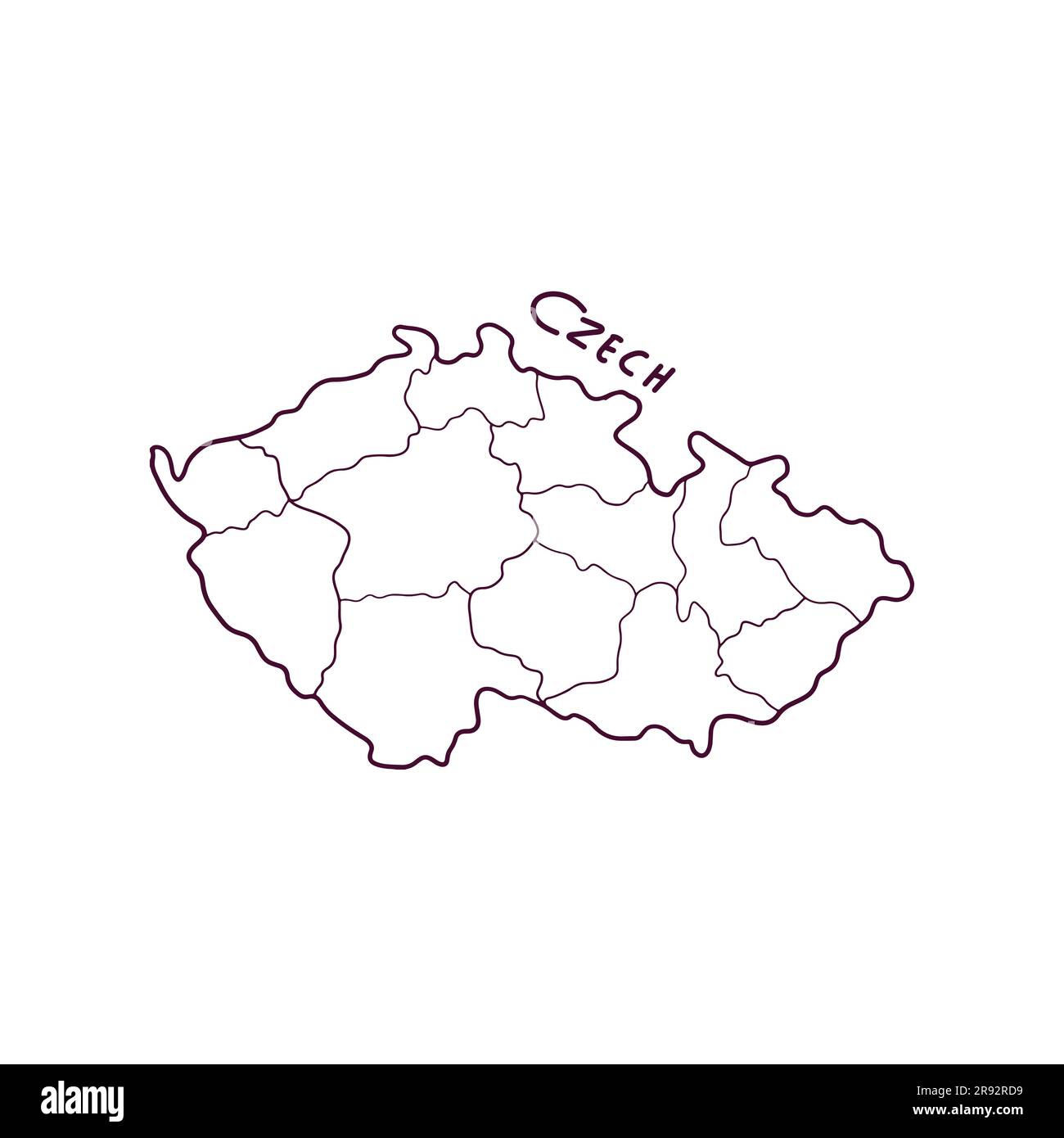 Hand Drawn Doodle Map Of Czech. Vector Illustration Stock Vector Image ...