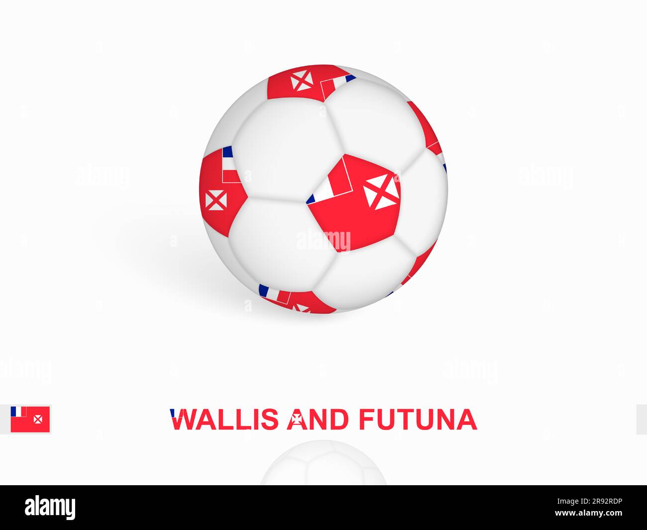Soccer ball with the Wallis and Futuna flag, football sport equipment ...