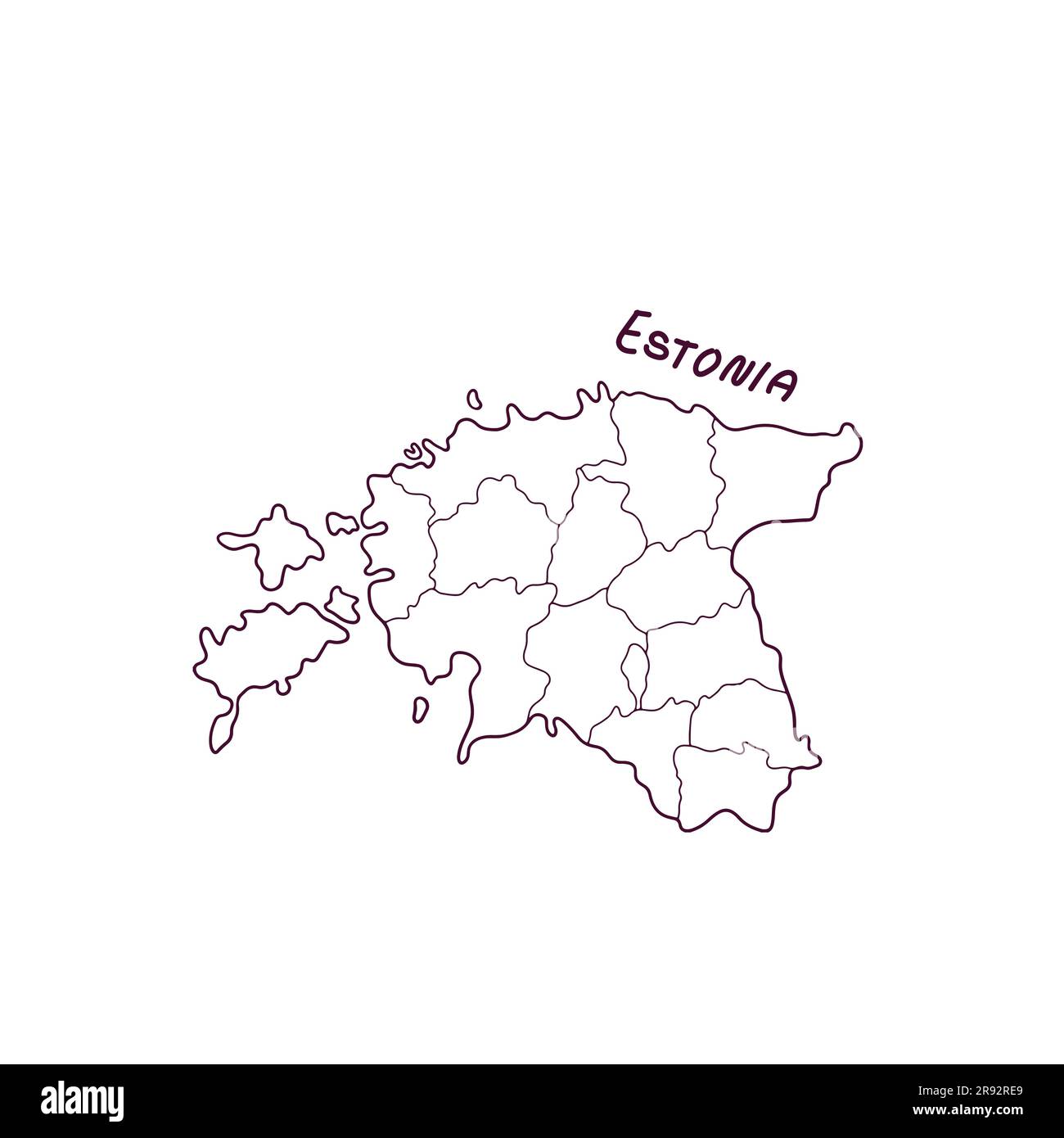 Hand Drawn Doodle Map Of Estonia. Vector Illustration Stock Vector ...