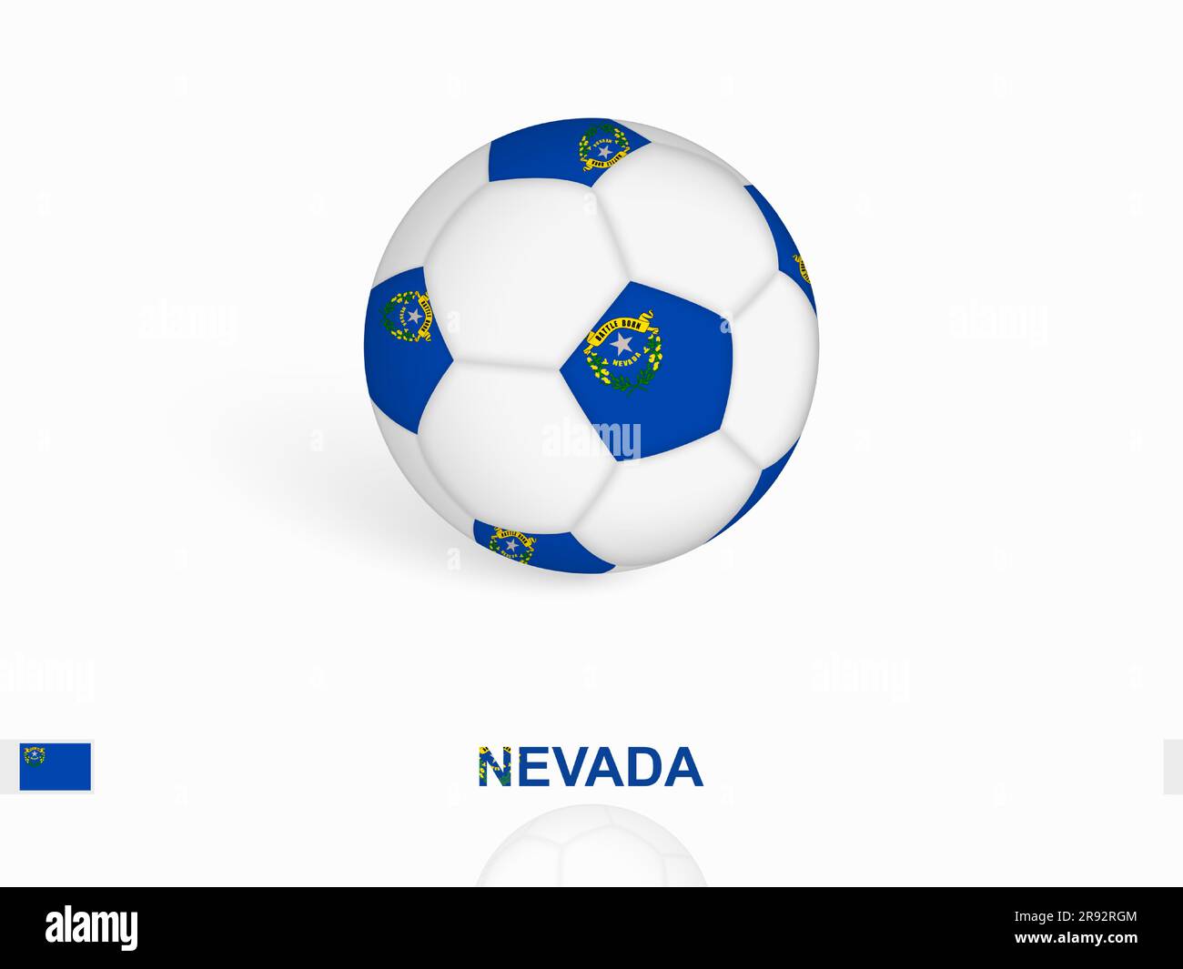 Soccer ball with the Nevada flag, football sport equipment. Vector ...