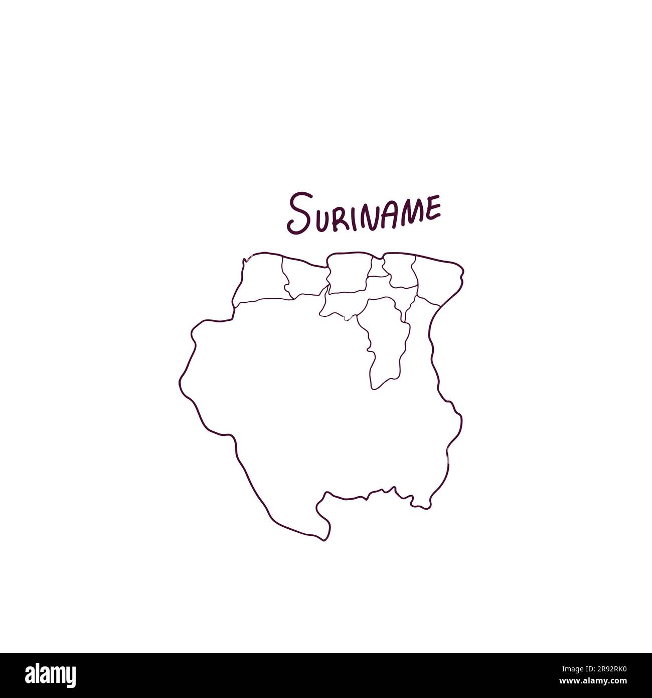 Suriname vector map hi-res stock photography and images - Alamy