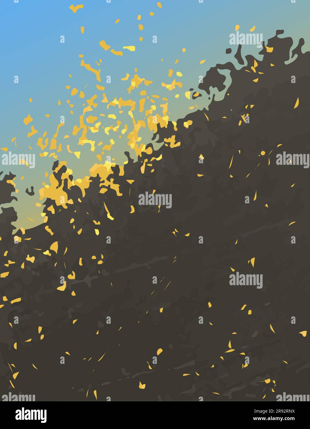 Explosion Forest fire Natural disaster Textured abstract paint Vector ...