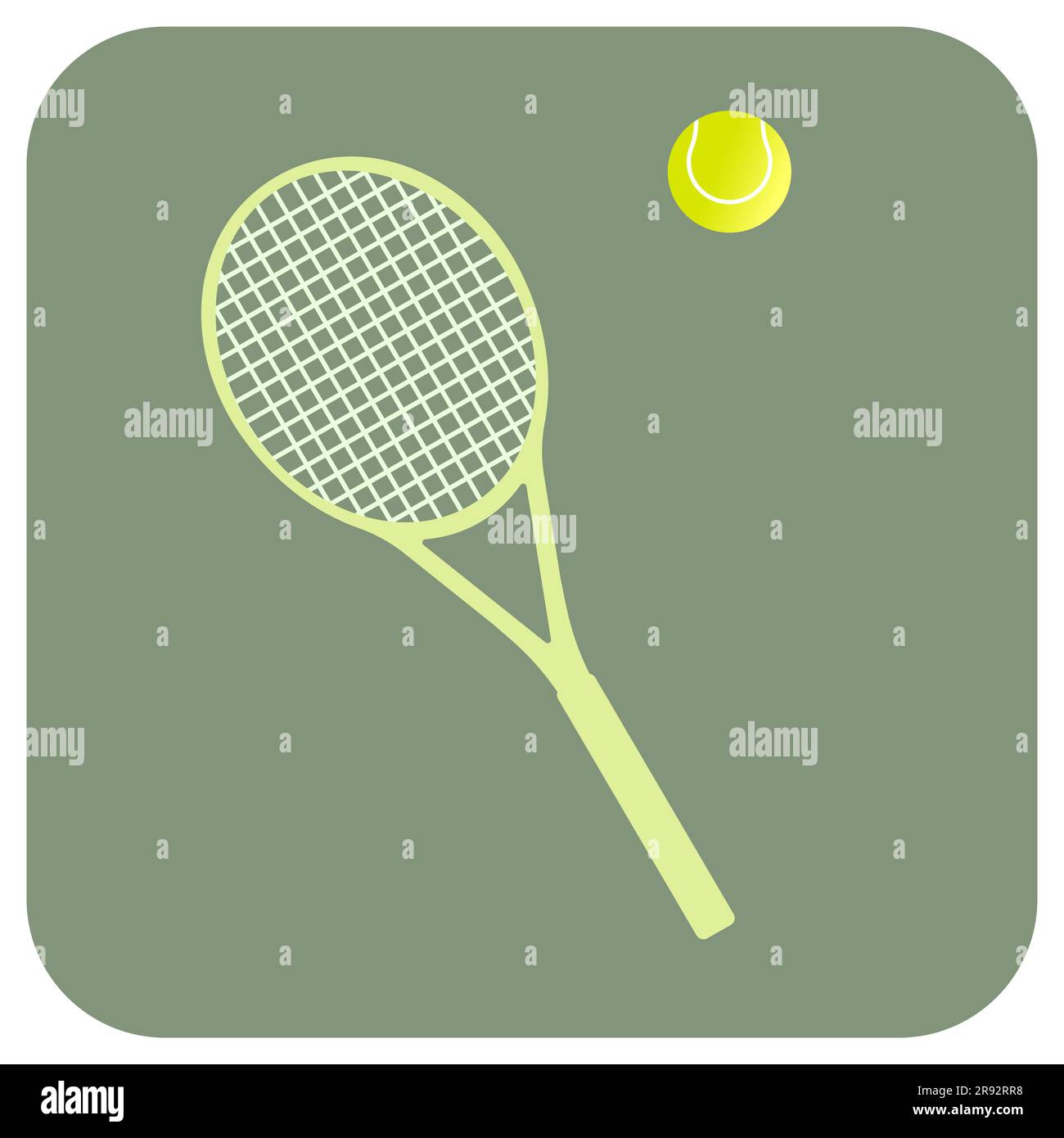 Tennis racket and tennis ball icon Vector illustration Isolated on white background Stock Vector ...