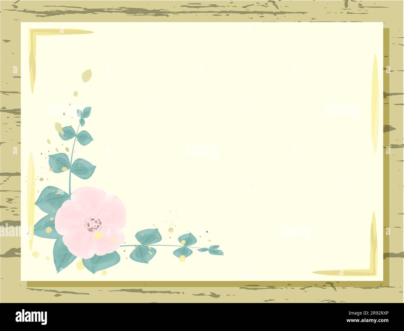 Invitation horizontal template Watercolor vector illustration Retro ...