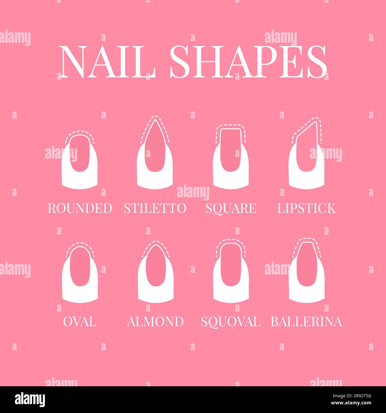 Nail shapes, illustration Stock Photo - Alamy