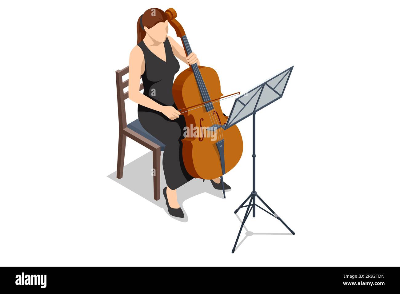 Isometric cello, violoncello, bass-viol isolated on wihte Stock Vector ...
