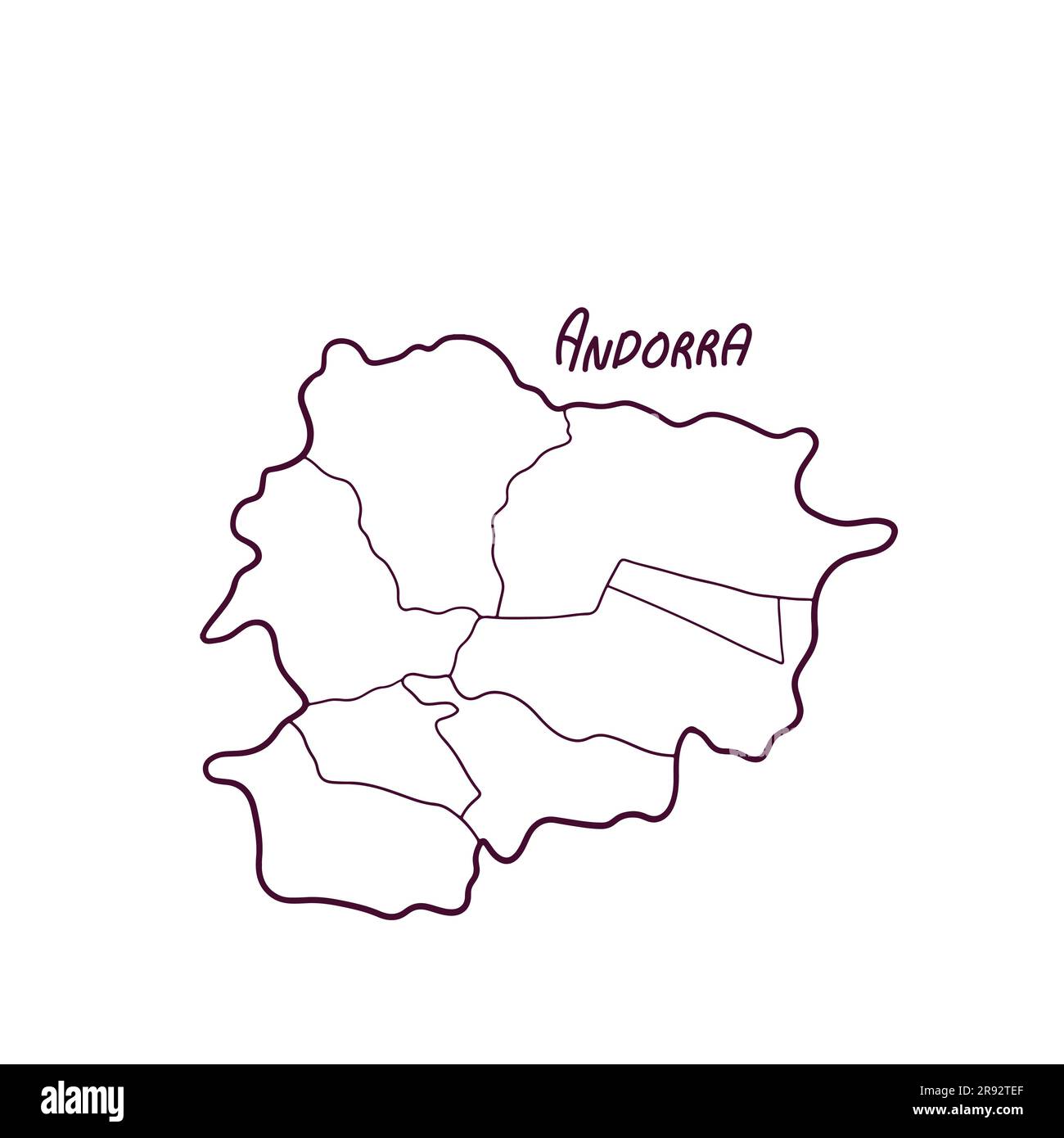 Hand Drawn Doodle Map Of Andorra. Vector Illustration Stock Vector ...