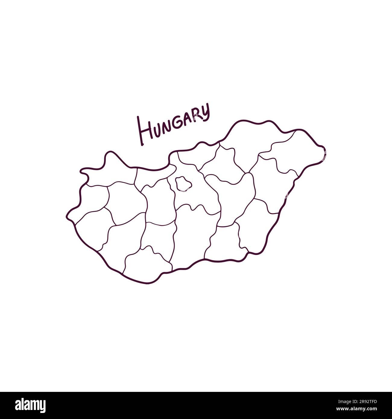 Hand Drawn Doodle Map Of Hungary. Vector Illustration Stock Vector ...