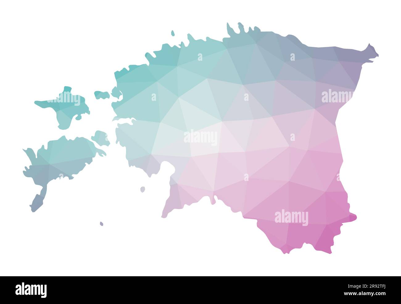Polygonal map of Estonia. Geometric illustration of the country in ...
