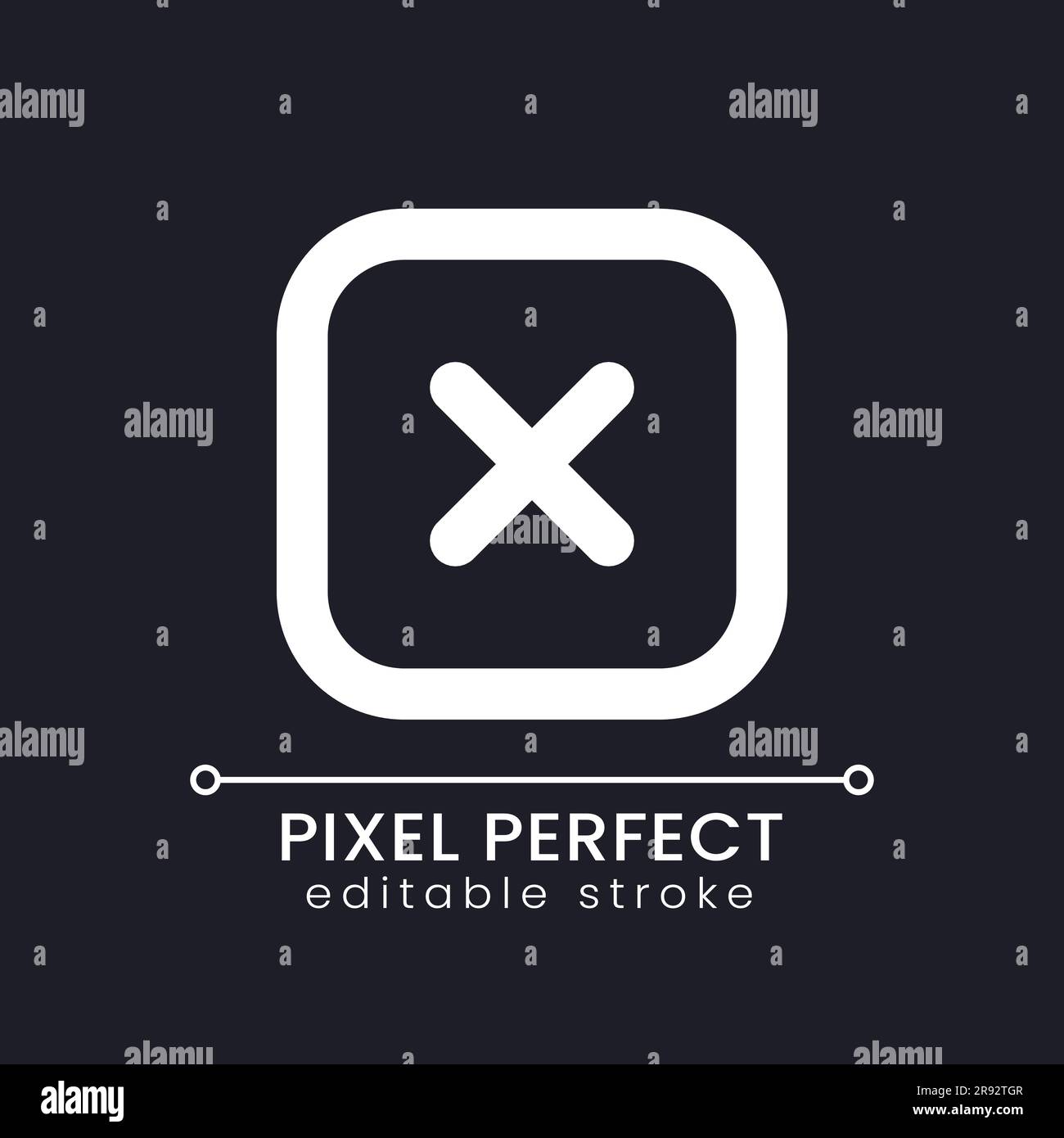 Close button pixel perfect white linear ui icon for dark theme Stock Vector Image & Art - Alamy