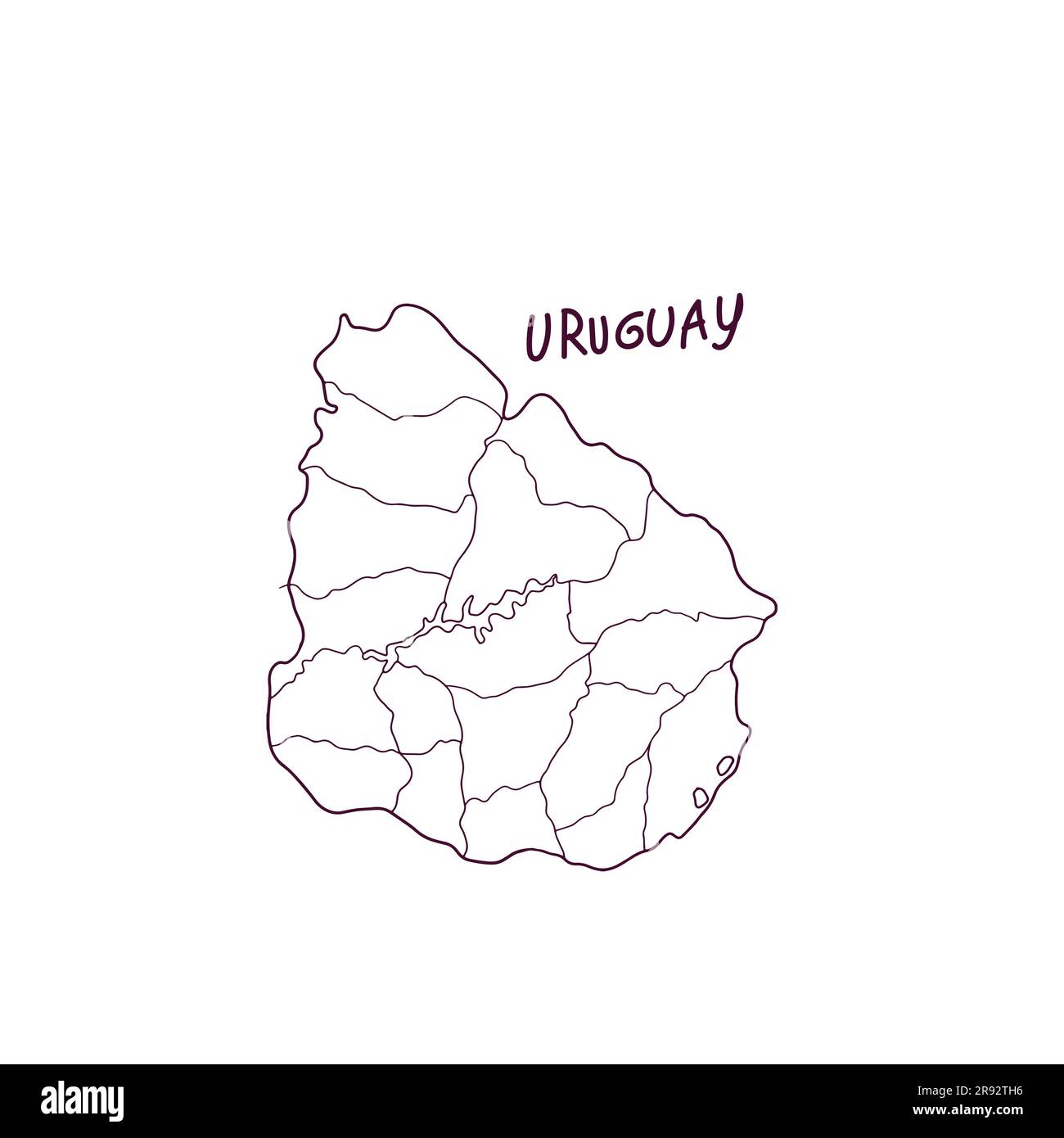 Hand Drawn Doodle Map Of Uruguay. Vector Illustration Stock Vector ...