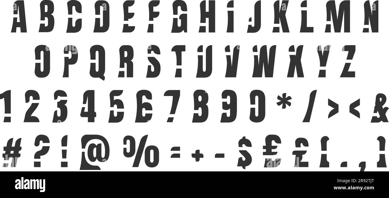 Black bold cut style alphabet set Stock Vector Image & Art - Alamy