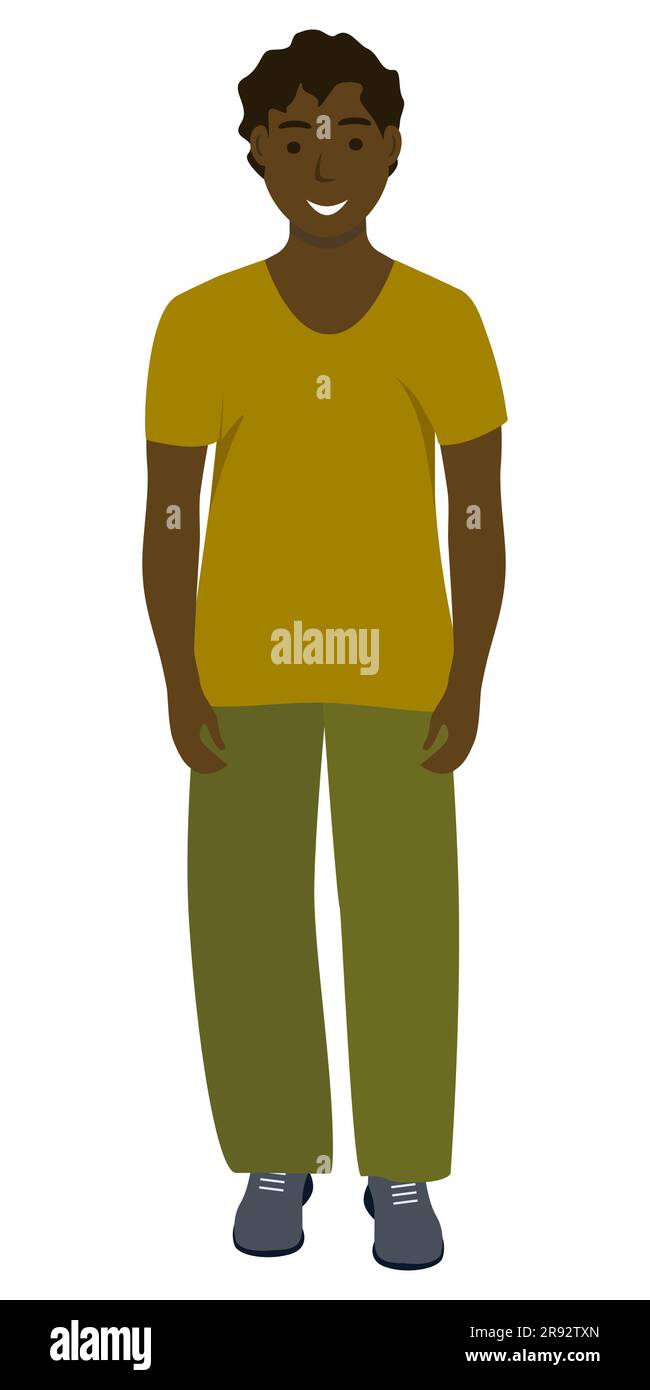 Boy Full height portrait Design element Vector illustration Isolated on ...