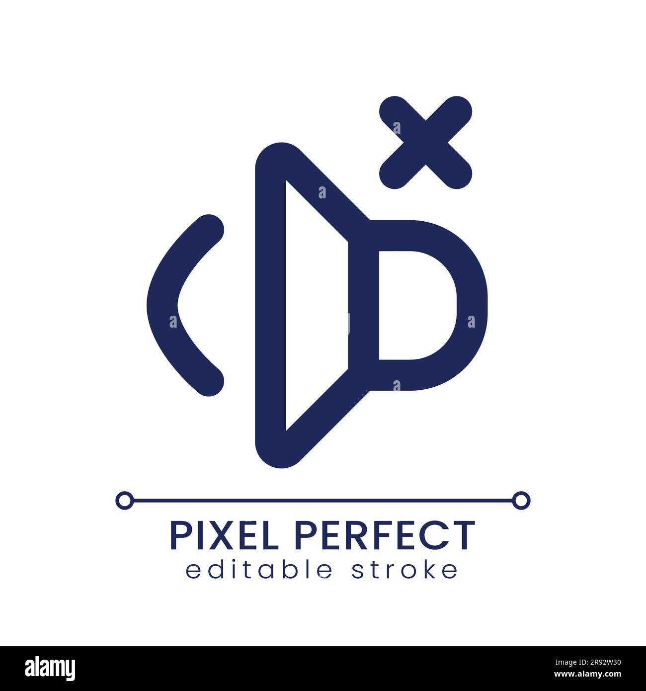 Volume off pixel perfect linear ui icon Stock Vector Image & Art - Alamy