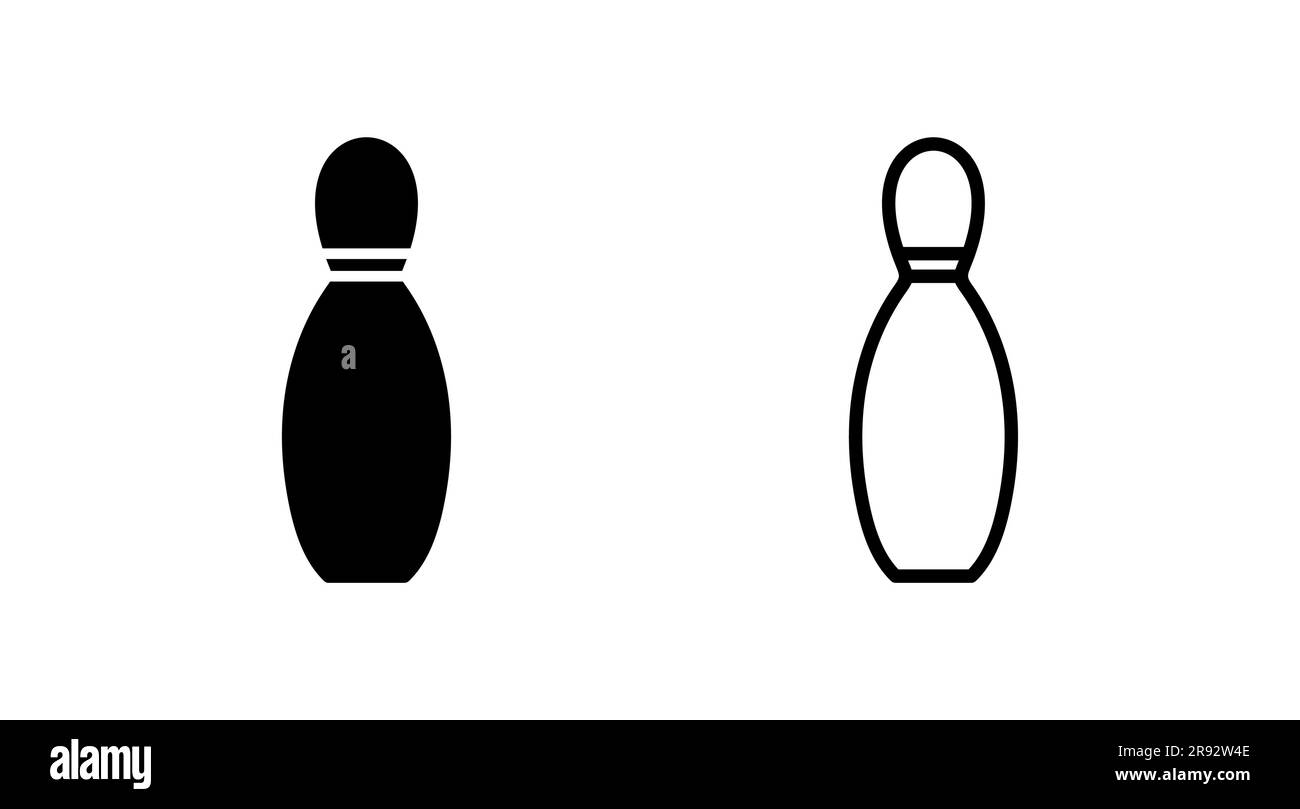 Bowling icon vector. Bowling ball and pin icon. Bowling pins with ball ...
