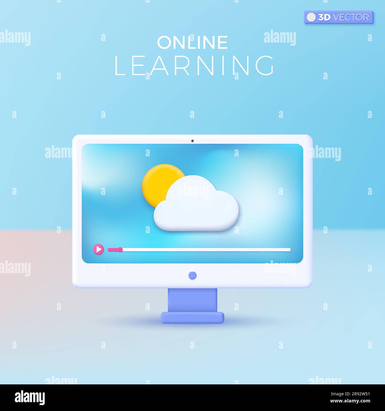 E-learning icon symbols. meteorology, forecast weather, cloudy, Online ...
