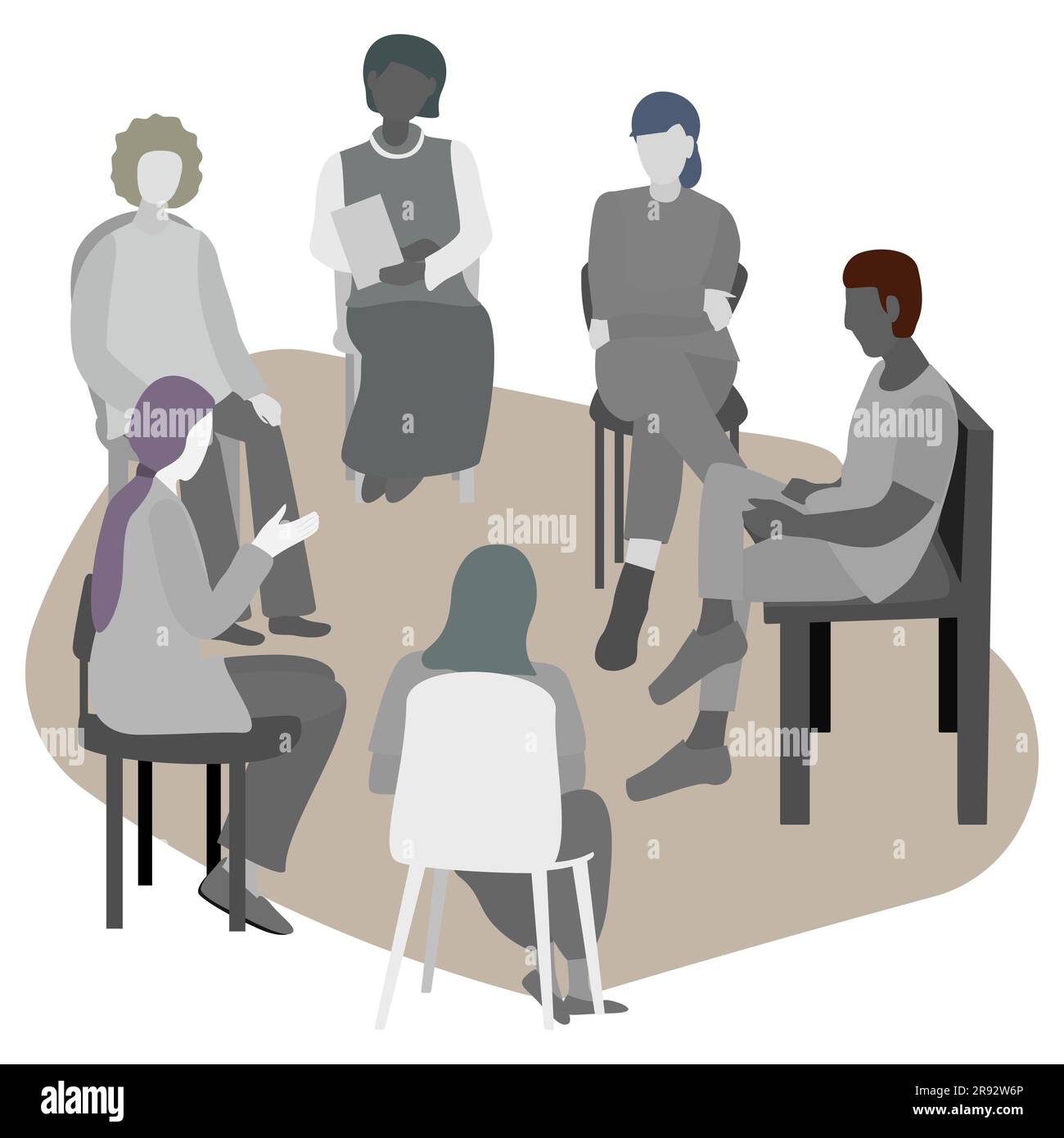 Support group for people with mental illnesses. Group therapy session ...