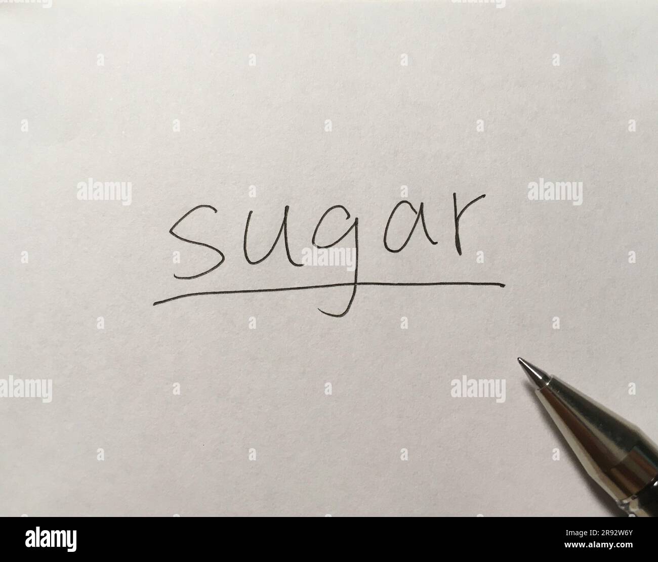 Handwriting text sugar word hi-res stock photography and images - Alamy