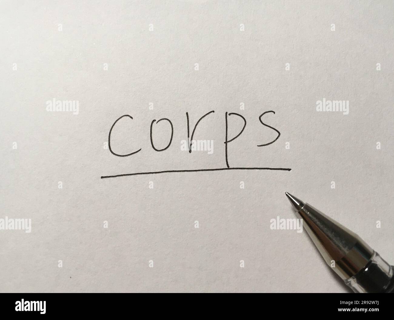 Corps concept word on paper background Stock Photo - Alamy