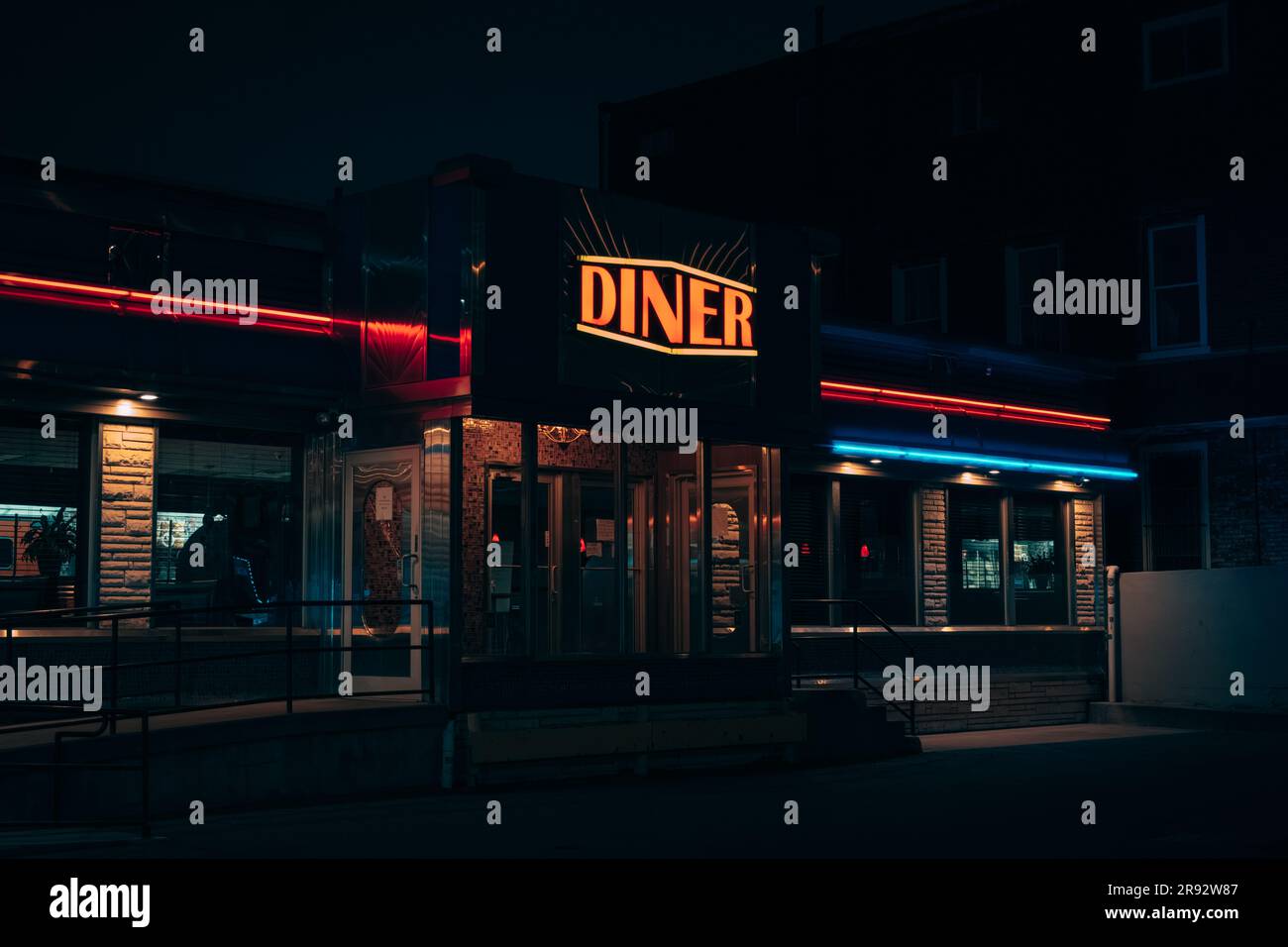 Broad Street Diner vintage sign at night, Philadelphia, Pennsylvania ...