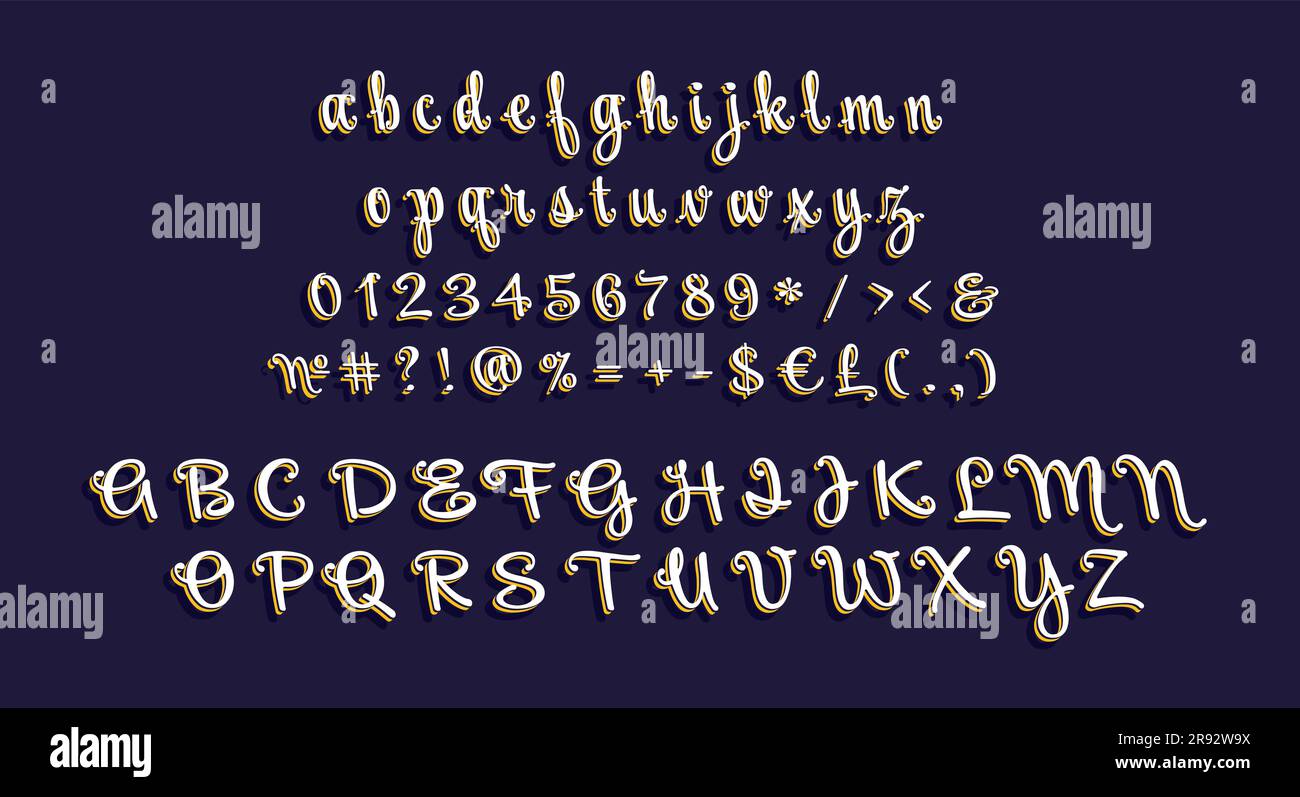 Handwritten modern script alphabet set Stock Vector Image & Art - Alamy