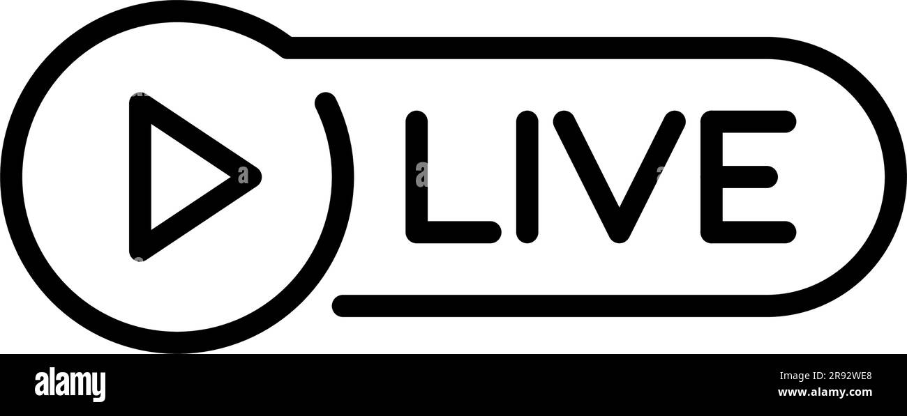 Live streaming play button. Broadcasting, music, or online video. Pixel ...