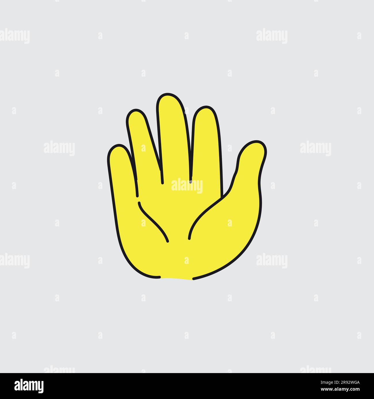 Five Fingers Hand Sign. Cartoon Style. - vector Stock Vector Image ...