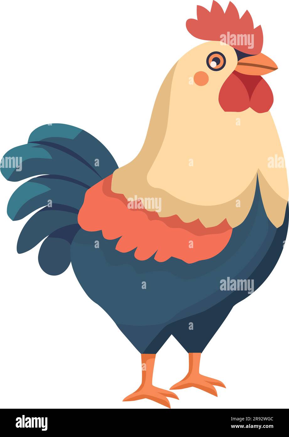 Cute chicken farm animal standing Stock Vector Image & Art - Alamy
