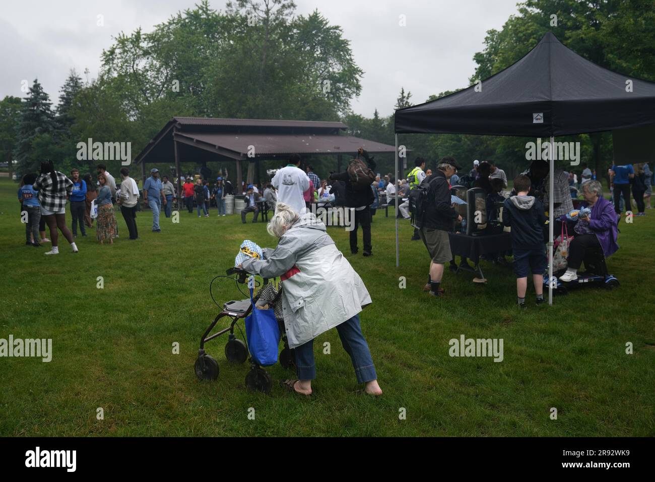 Scarborough, Can. 23rd June, 2023. Supporters gather as Ontario Premier ...