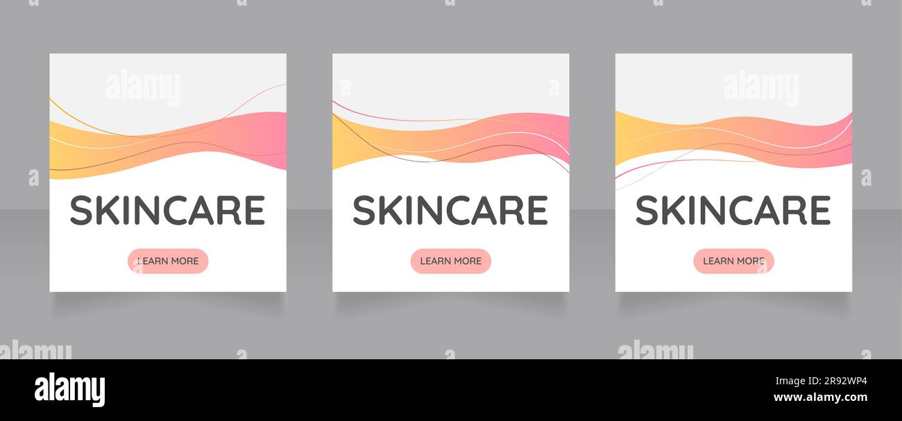 Face skin protection and treatment web banner design template Stock ...