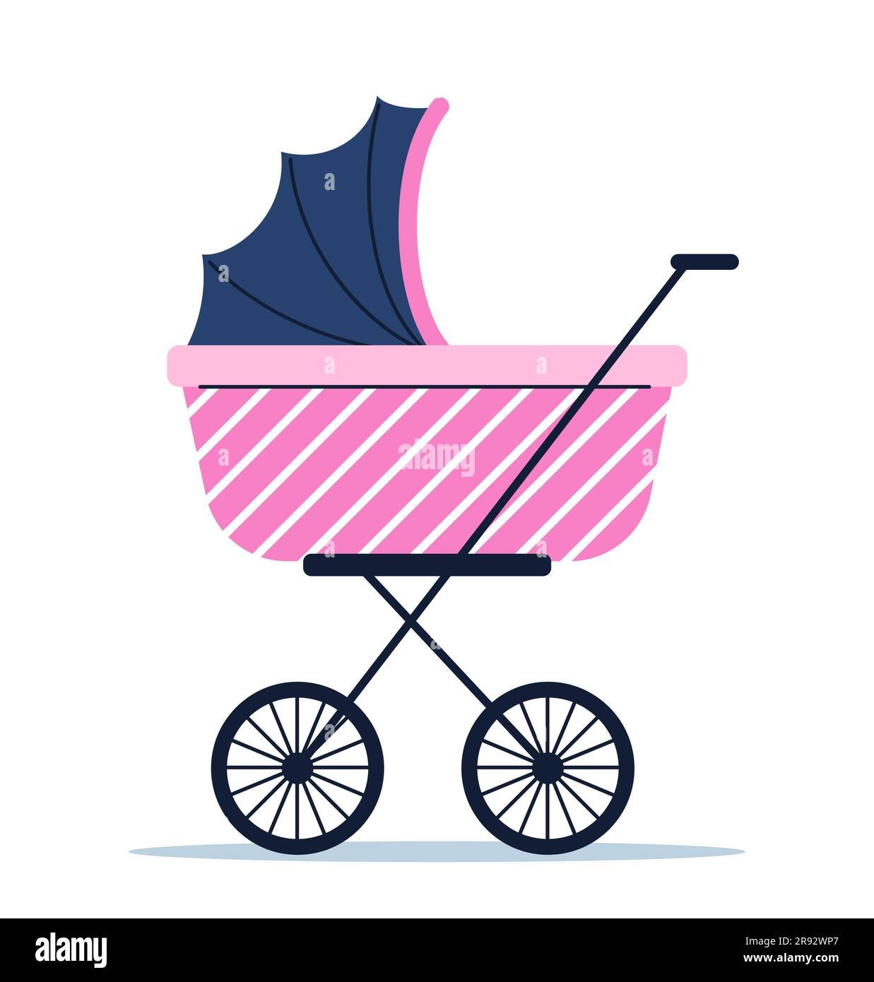 Baby pink stroller concept Stock Vector Image & Art - Alamy