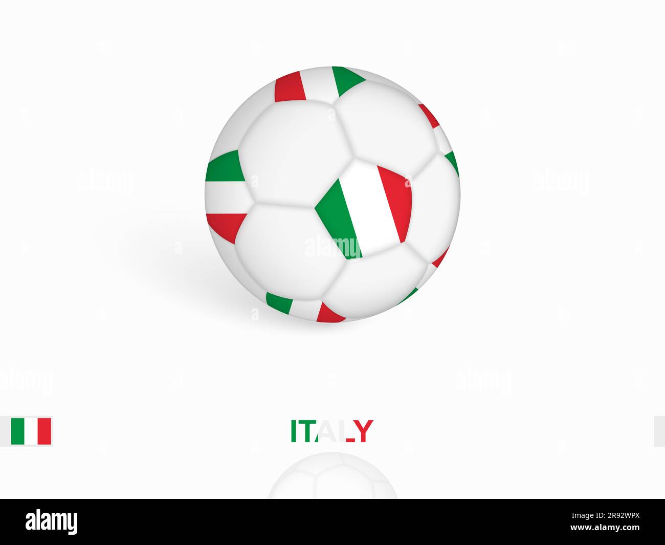 Soccer ball with the Italy flag, football sport equipment. Vector ...