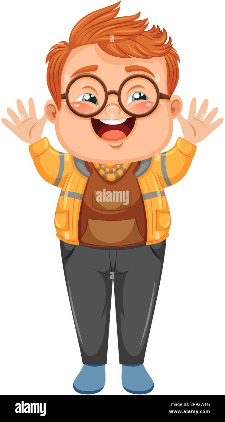 Cute nerdy boy cartoon character illustration Stock Vector Image & Art ...