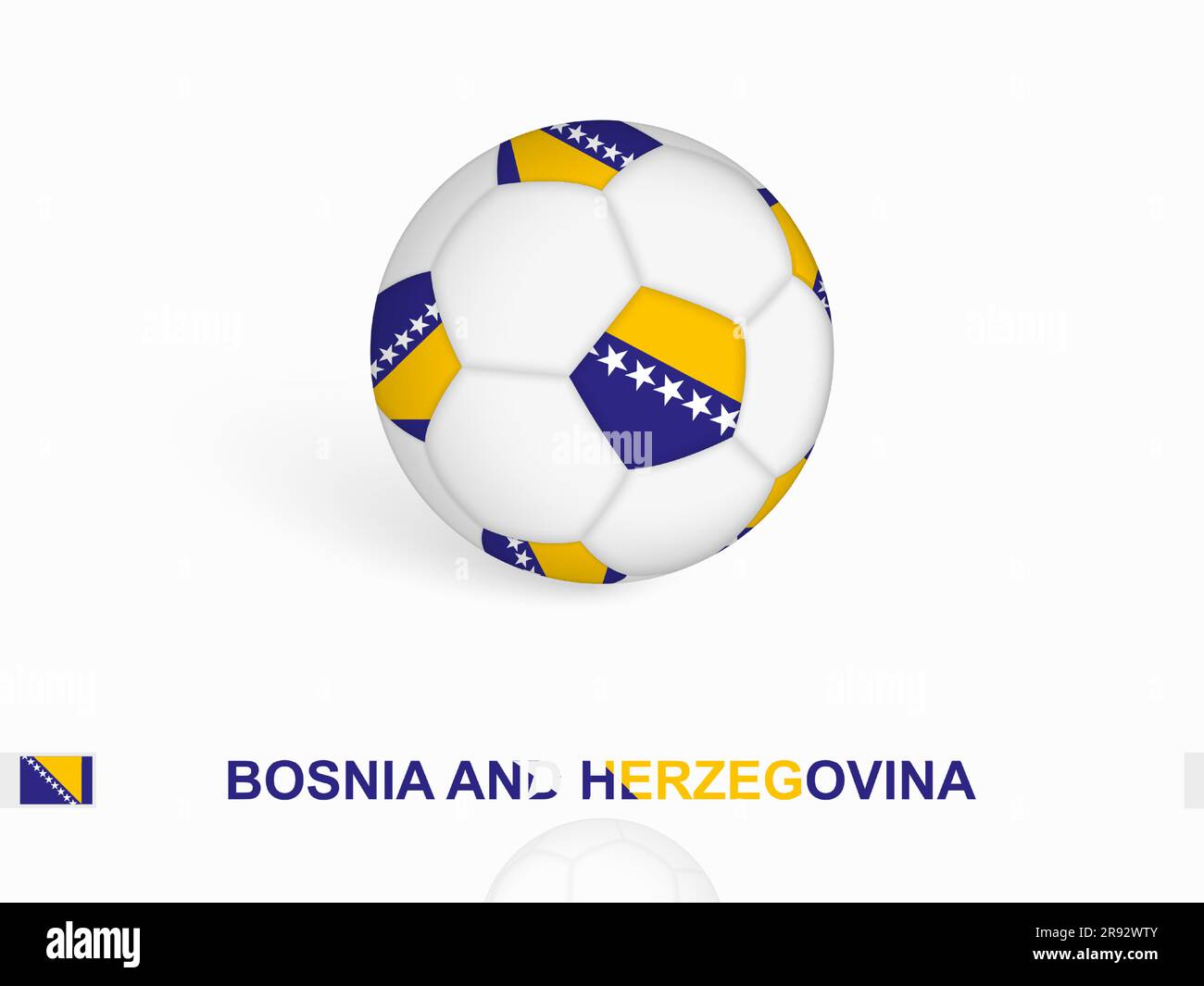 Soccer ball with the Bosnia and Herzegovina flag, football sport ...