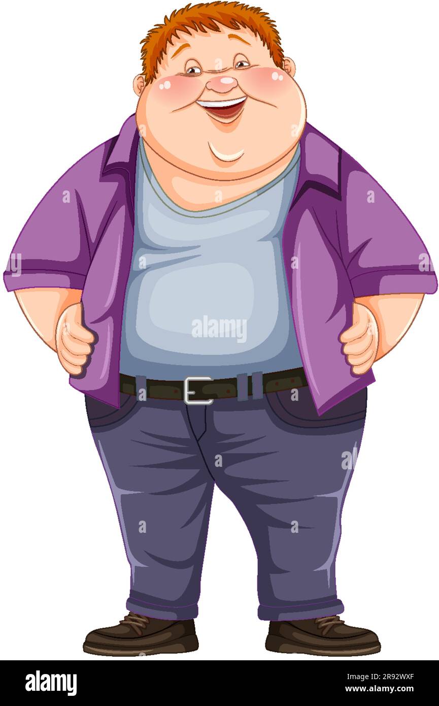 Fat male cartoon character illustration Stock Vector Image & Art - Alamy