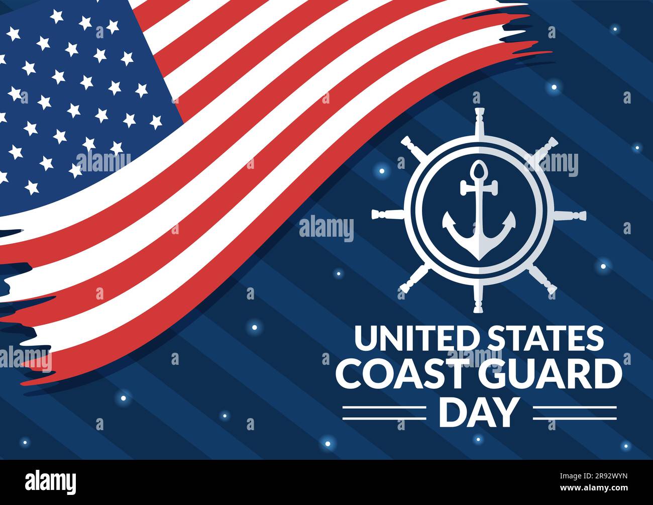 United States Coast Guard Day Vector Illustration on August 4 with ...