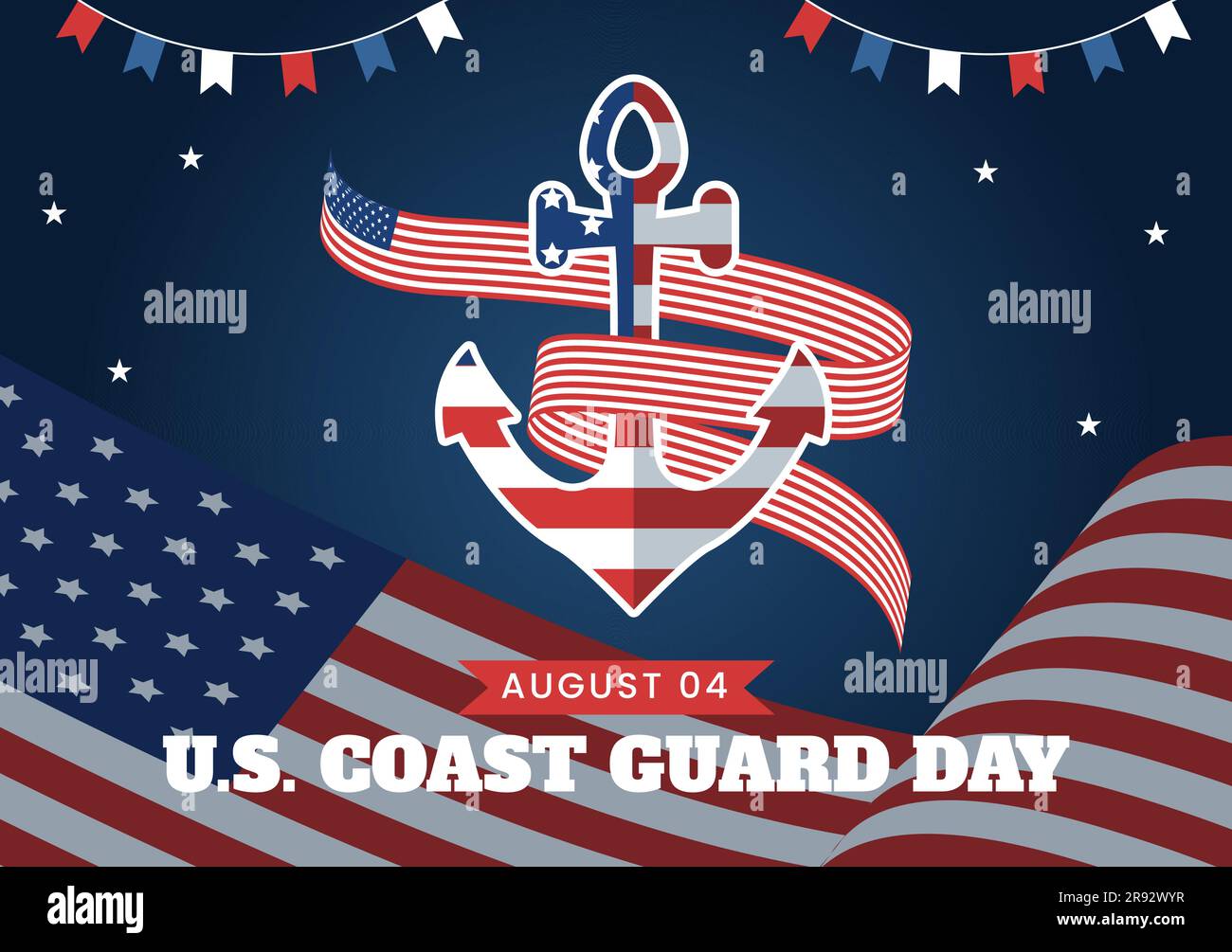 United States Coast Guard Day Vector Illustration on August 4 with ...